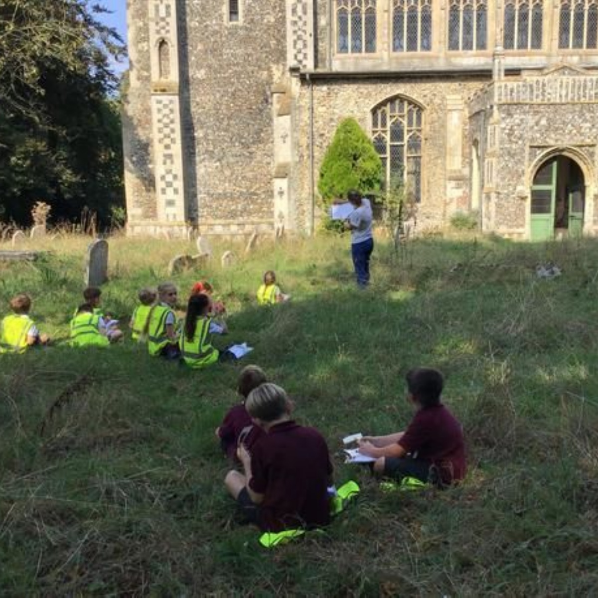 Wetheringsett Church of England Primary School - Sketching at the church